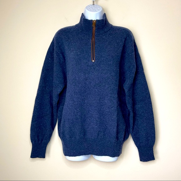 Orvis | Sweaters | Orvis Blue Quarter Zip Wool Sweater Old School ...